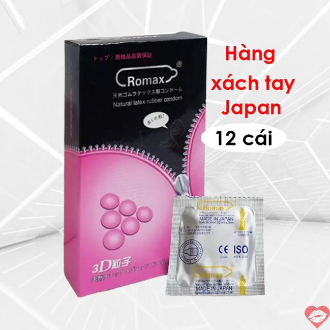 Mua Bao cao su Romax 3D khoá kéo gân gai siêu mỏng - Hộp 12 cái mới nhất
